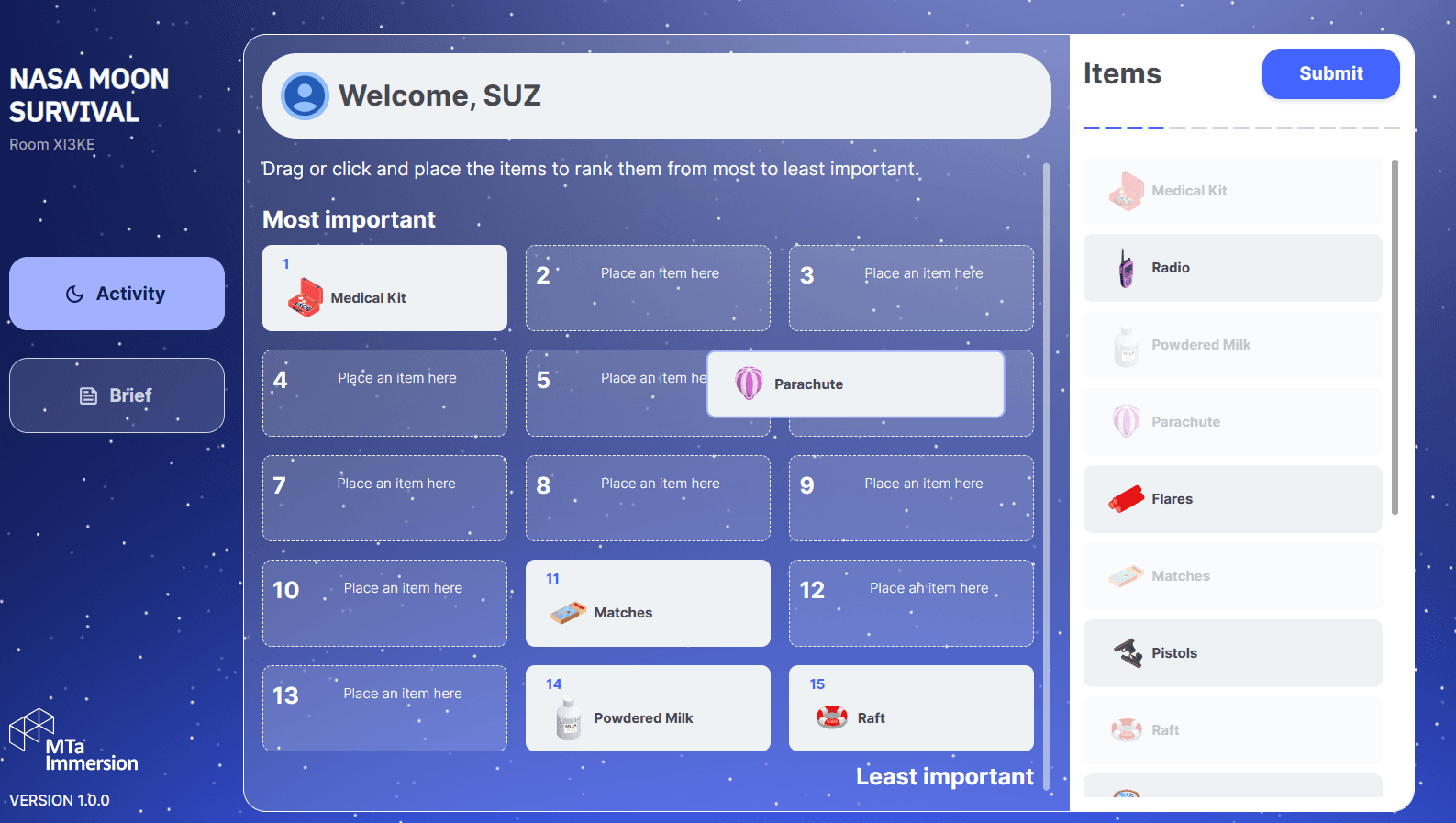 NASA Moon Survival | MTa VELA
